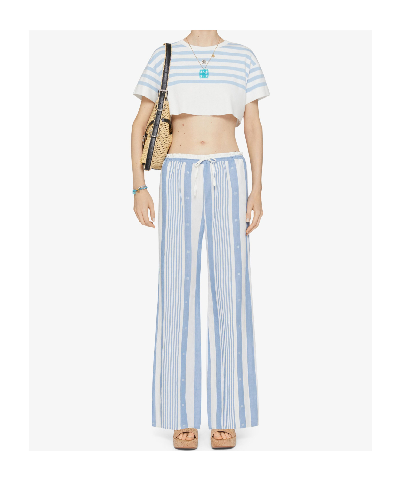 GIVENCHY Givenchy Striped Motif Drawstring Trousers